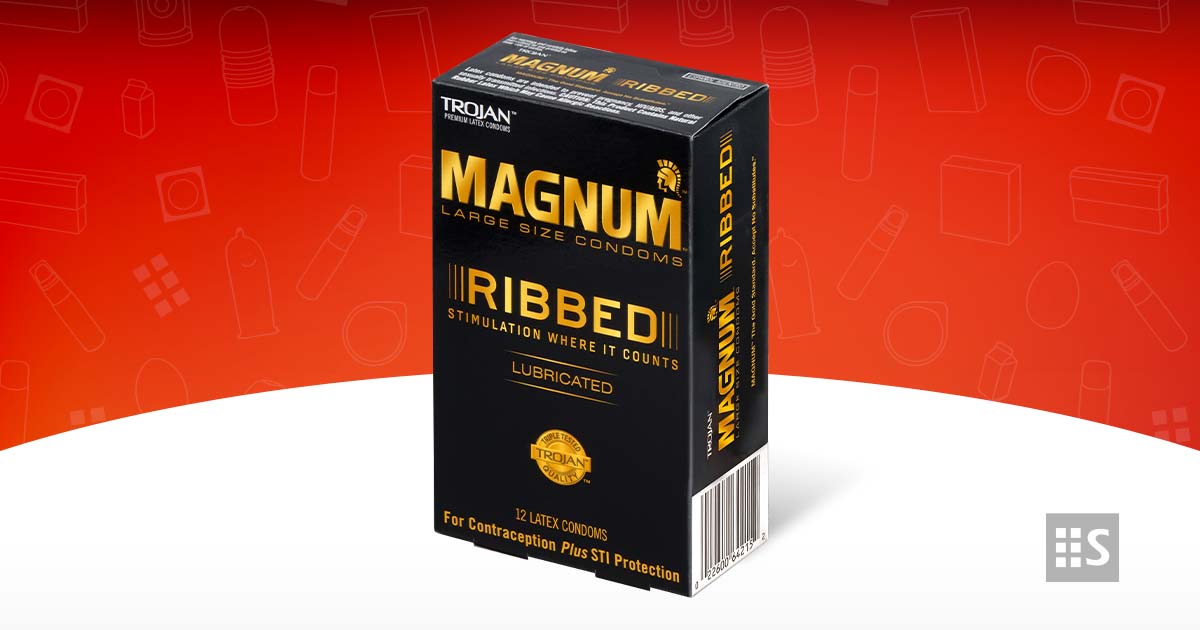 Trojan Magnum Ribbed 62/55mm 12's Pack Latex Condom - Sampson Store